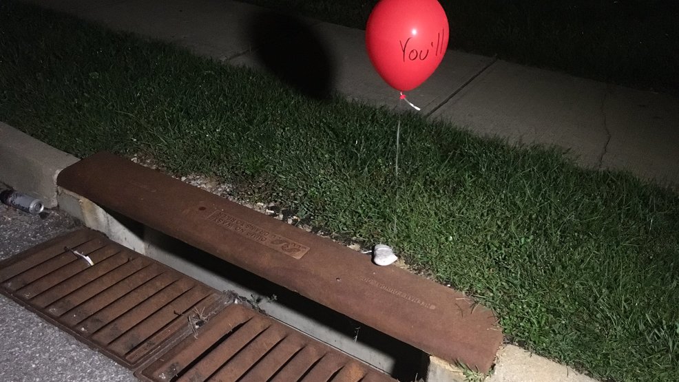Red "It" balloon spotted on storm drain in Southgate | WKRC