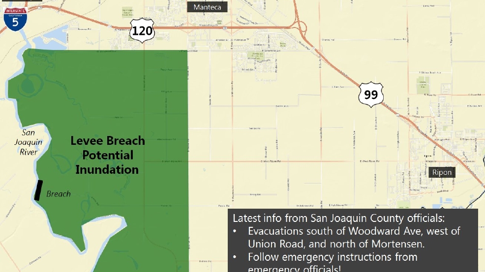Evacuations called as levee breaks in California | KRNV