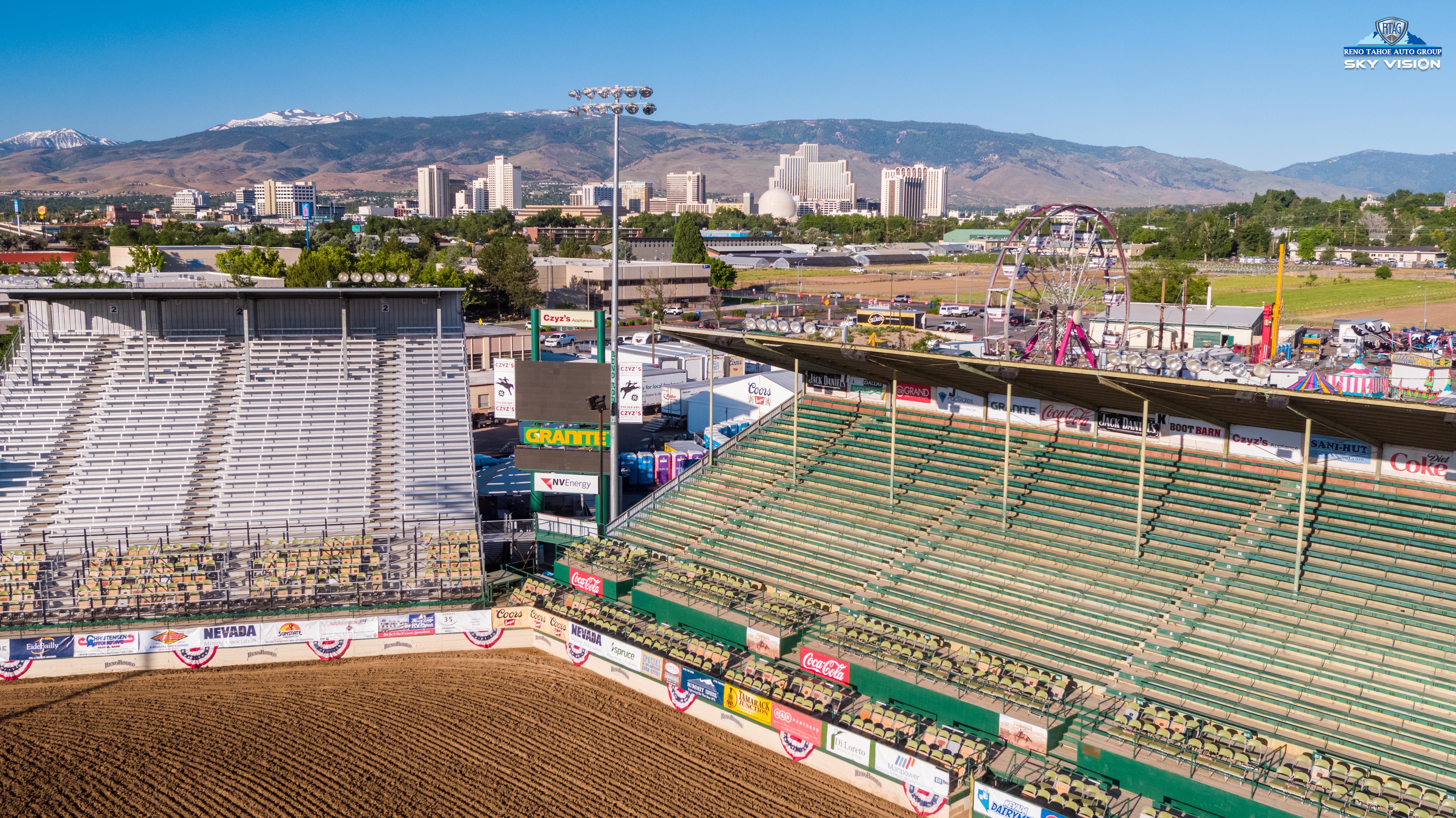 Sky Vision Soars Over The Reno Rodeo Arena Ahead Of The Start Of The ...